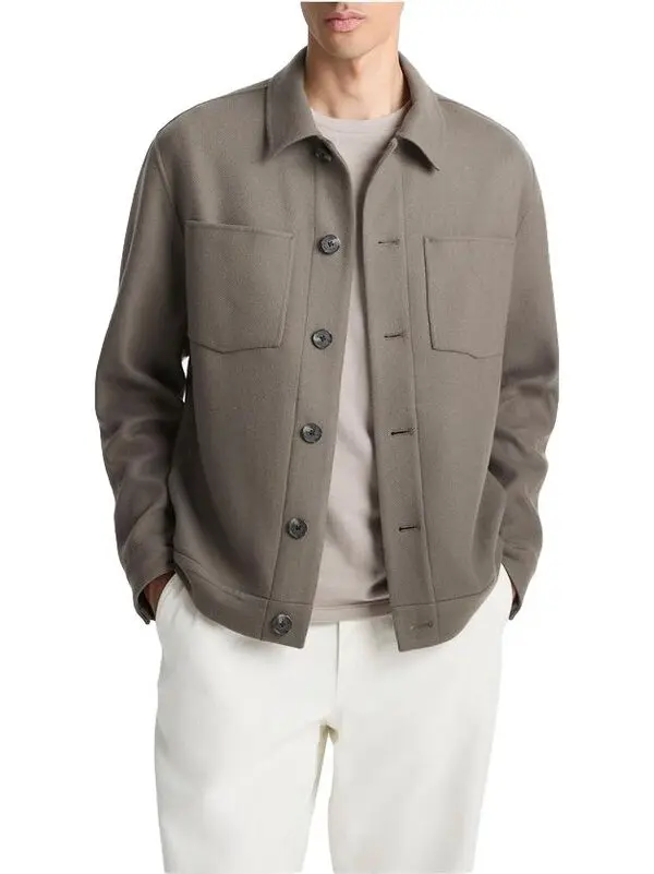 Vince Italian Splittable Wool-blend Shop Jacket - Natural