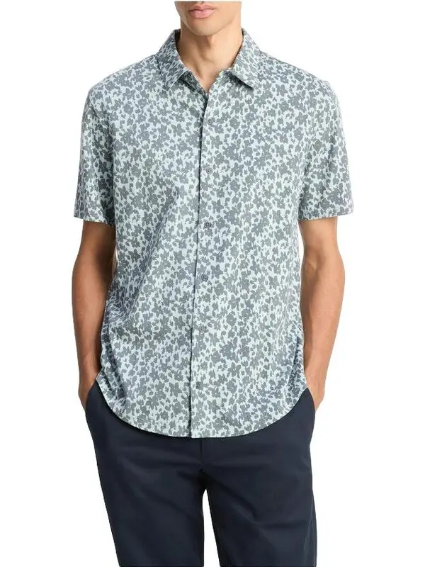 Vince Pima Cotton Short-sleeve Button-front Shirt - Floral