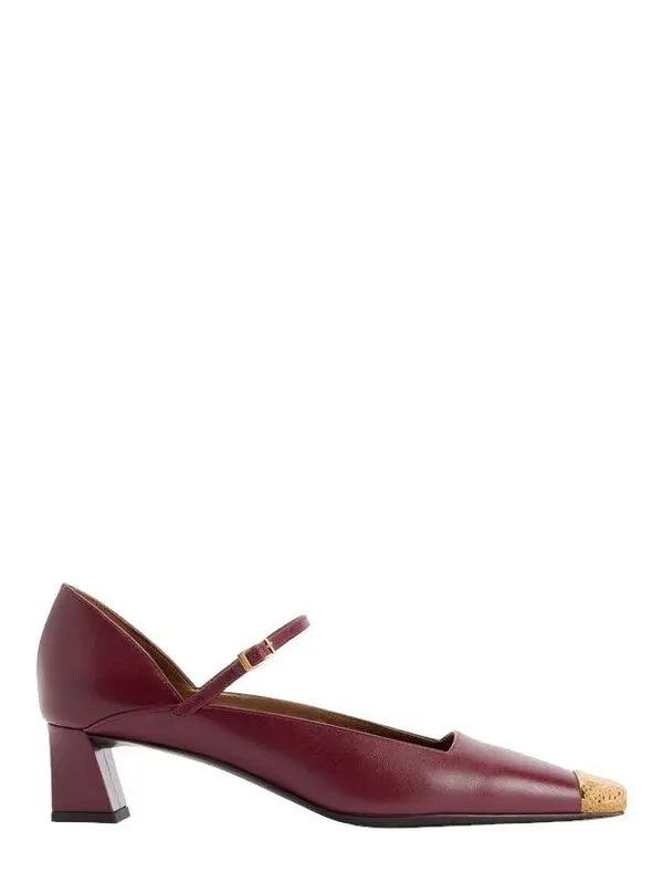 GIUSEPPE ZANOTTI Brita Metal 45 Mary Jane Pumps - Burgundy