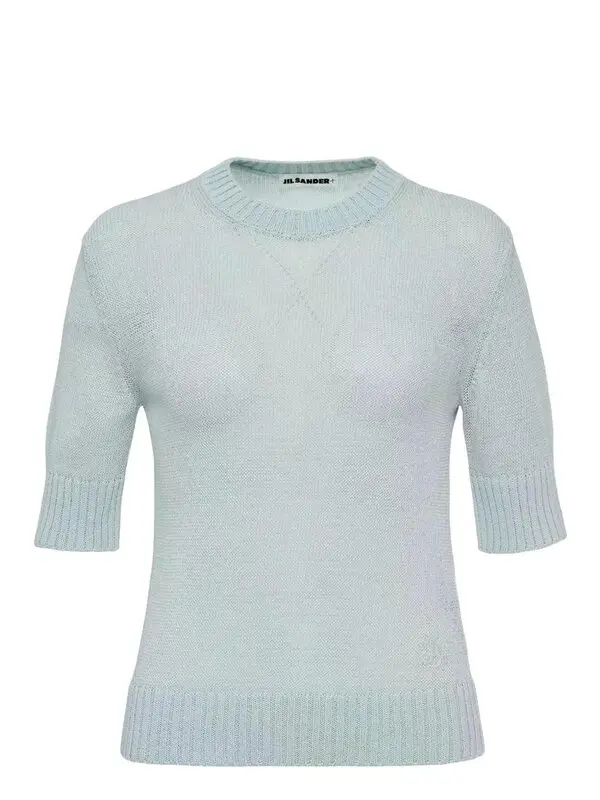 JIL SANDER Short-sleeve Knitted Top - Blue