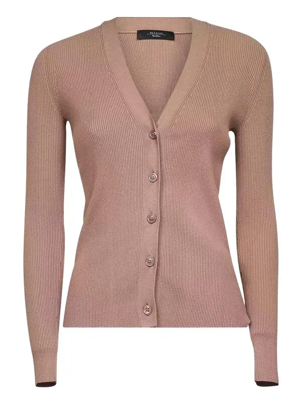 Max Mara Ribbed V-neck Cardigan - Neutrals