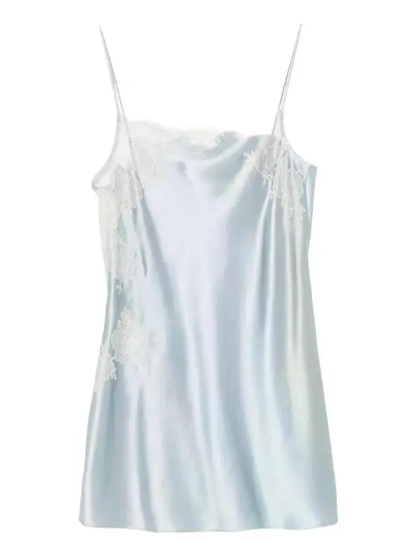 Carine Gilson Short Silk Slip Dress - Blue