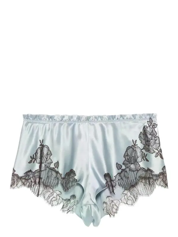Carine Gilson Satin Silk Shorts - Blue