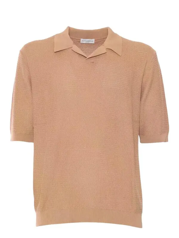 BALLANTYNE Waffle-knit Polo Shirt - Neutrals
