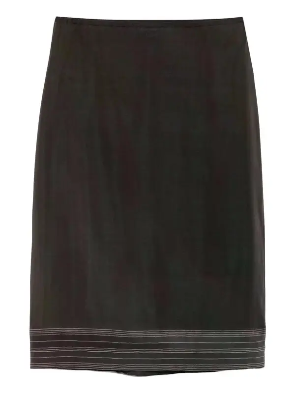 Carine Gilson Silk Slip Skirt - Brown