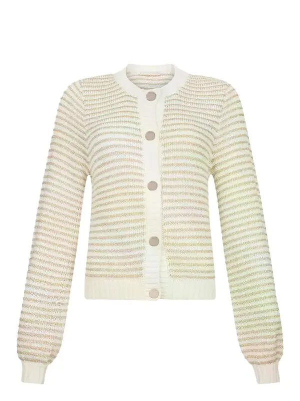 Liu Jo Striped Button Cardigan - White