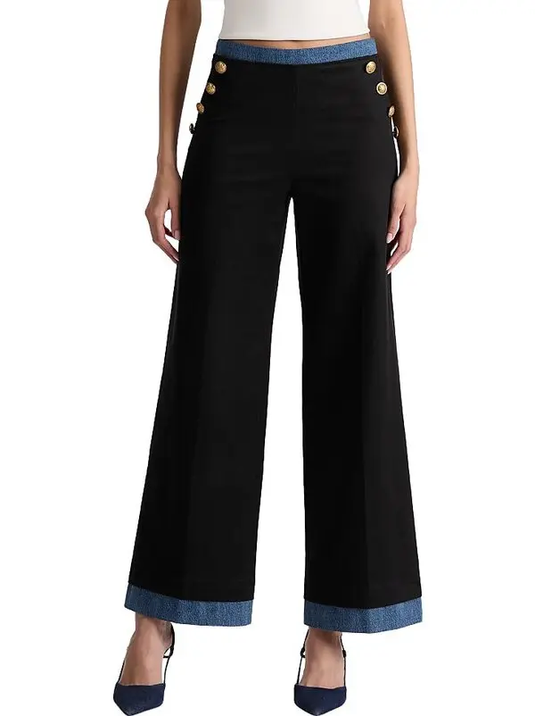 Alice + Olivia Narin Button Front Pants - Black