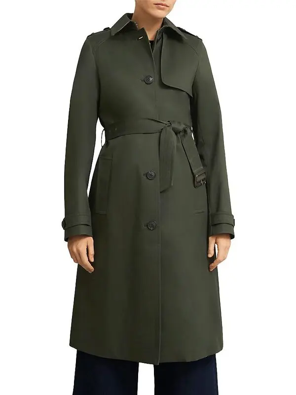 HOBBS LONDON Hallie Trench Coat - Woodland Green