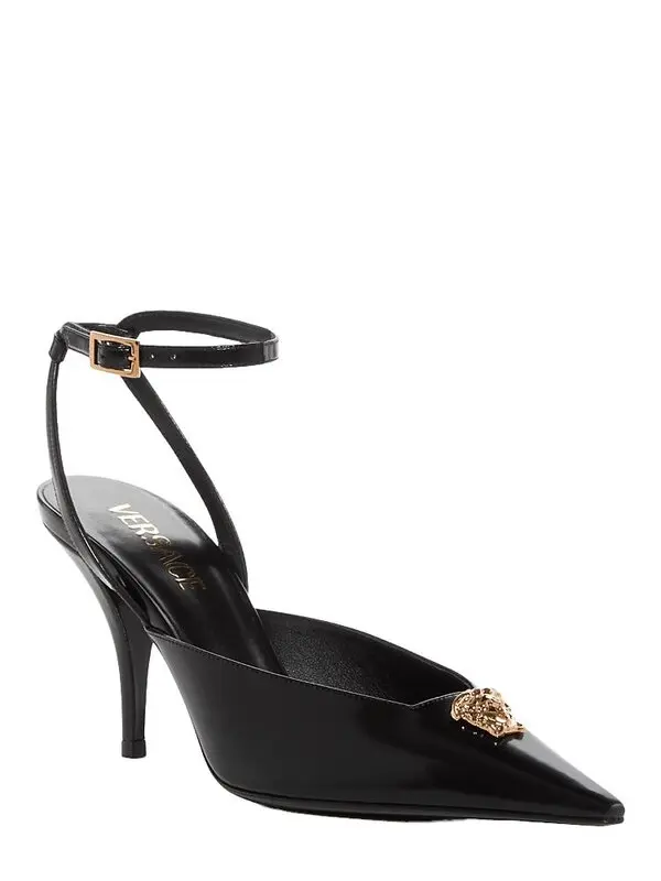 Versace Medusa Pointed Pumps - Black/versace Gold