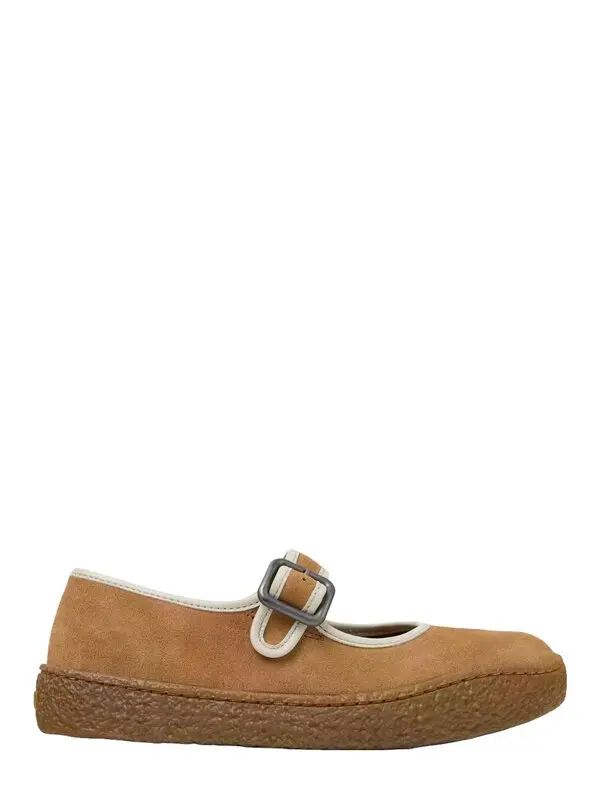 Camper Peu Terreno Buckle-strap Suede Ballerina Flats - Brown