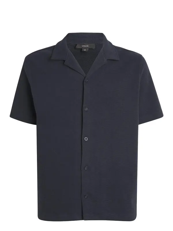 Vince Cotton Bouclé Cabana Shirt - Navy