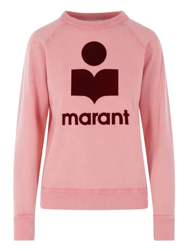 Isabel Marant Cotton-blend Jersey Sweatshirt - Bubblegum+burgundy