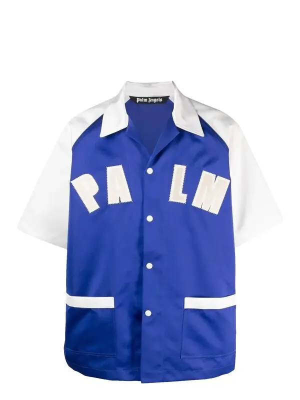 Palm Angels Palm Baseball Bowling Shirt - Blue