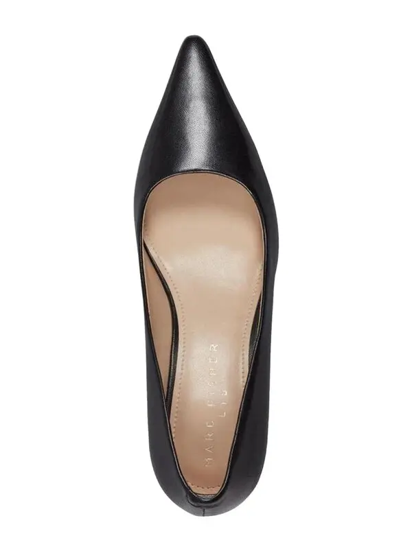 Marc Fisher Calynna Leather Kitten-heel Pumps - Black