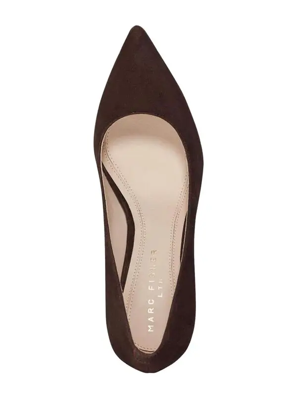 Marc Fisher Zala Suede Pointed-toe Pumps - Brown