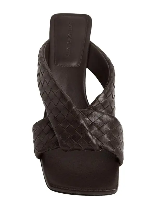 Bottega Veneta Riva Micro Woven Nappa Leather Kitten-heel Sandals - Fondant