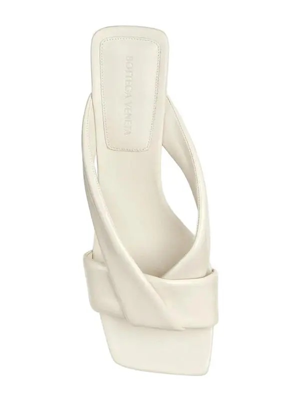 Bottega Veneta Riva Micro Woven Nappa Leather Kitten-heel Sandals - Sea Salt