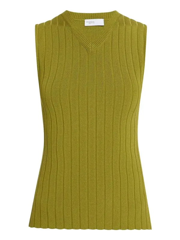 Rosetta Getty Rib Knit Sweater Vest - Olive