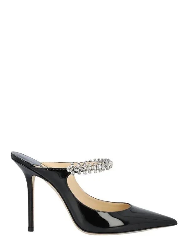 JIMMY CHOO Heeled Sabot With Jeweled Strap - Multicolor