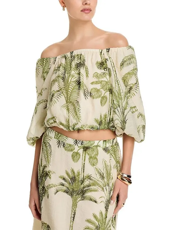 LUCKY & COCO Off-the-shoulder Top - Palms
