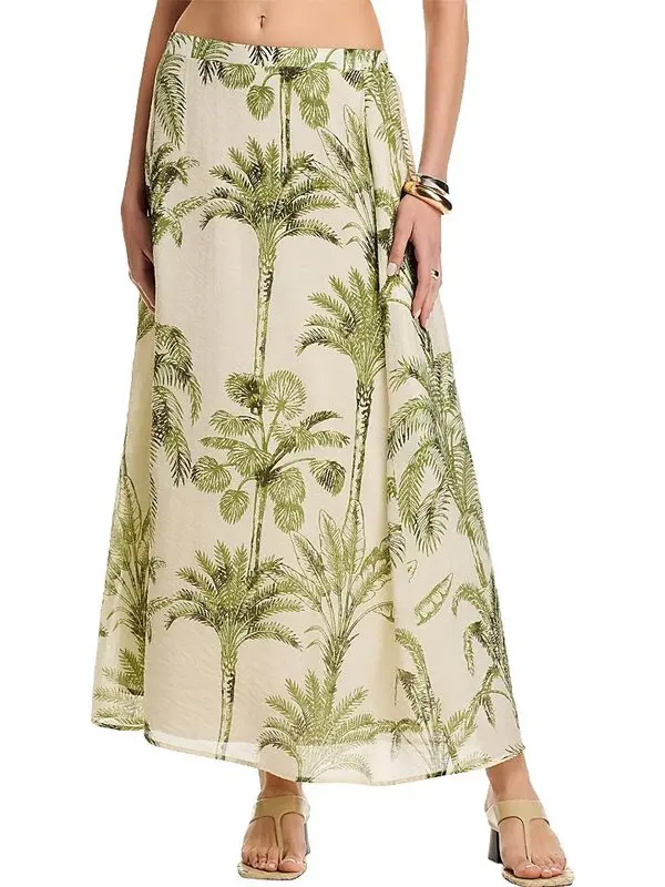 LUCKY & COCO Printed Maxi Skirt - Palms