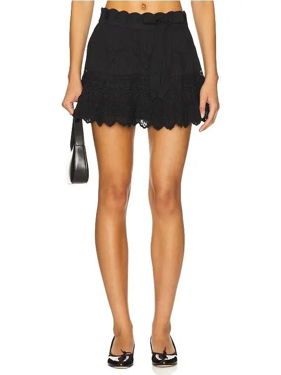LoveShackFancy Nerina Voile Skirt - Black