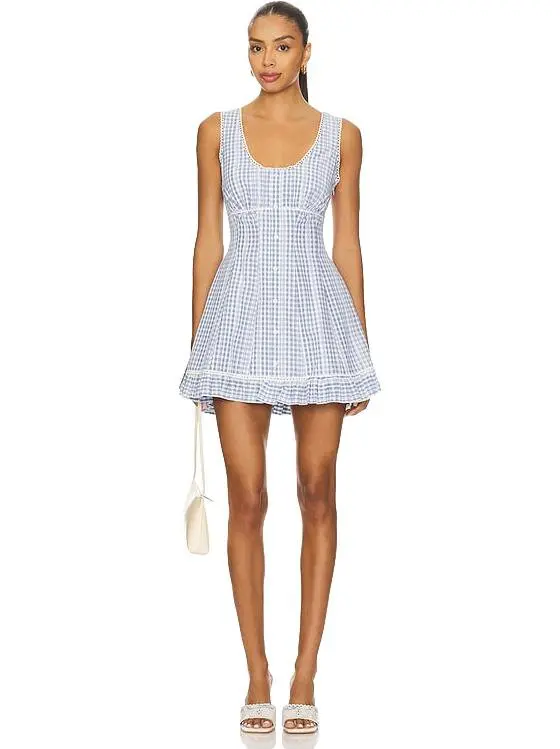 GUIZIO Anica Gingham Dress - Blue