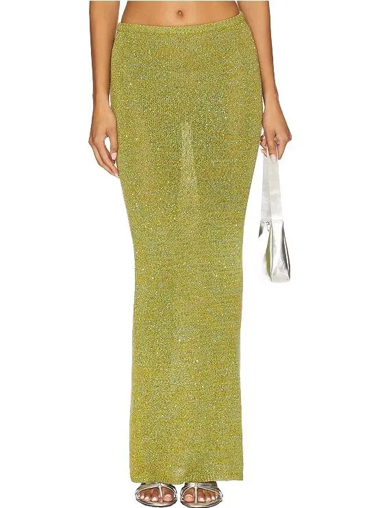 ASTA RESORT Carolina Skirt - Olive Oil Sequin