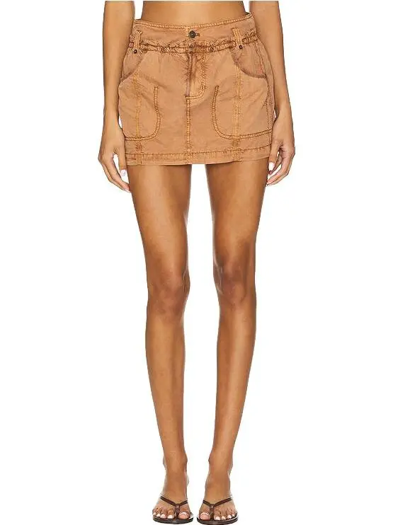 Free People X South Cape Mini Skirt - Meerkat