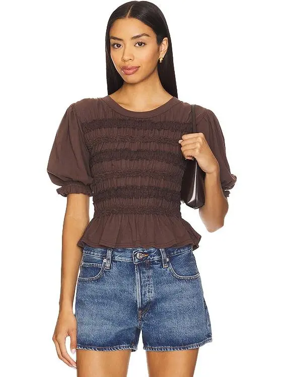 Free People Maxey Knit Top - French Chocolate