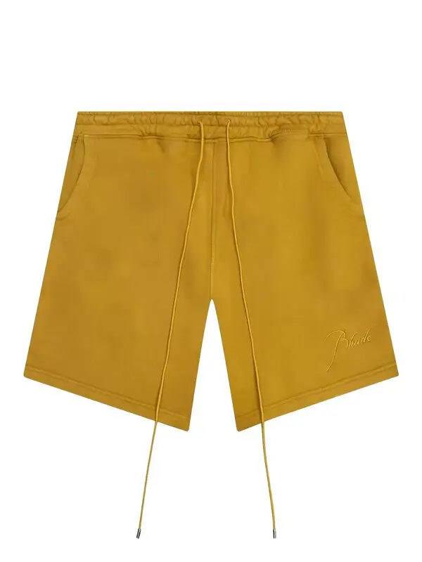 Rhude Logo-embroidered Track Shorts - Yellow