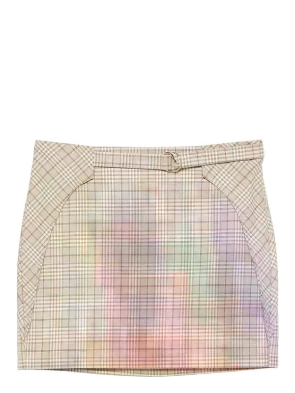 Patrizia Pepe Plaid Mini Skirt - Neutrals