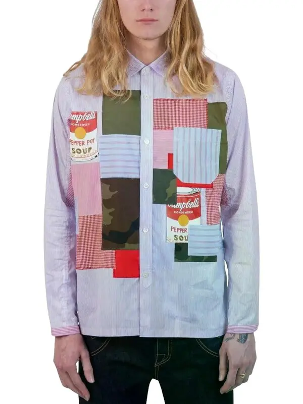Junya Watanabe Andy Warhol Patchwork Shirt - Blue