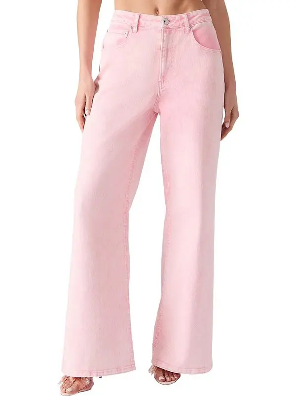 Steve Madden High-rise Wide-leg Jeans - Prism Pink