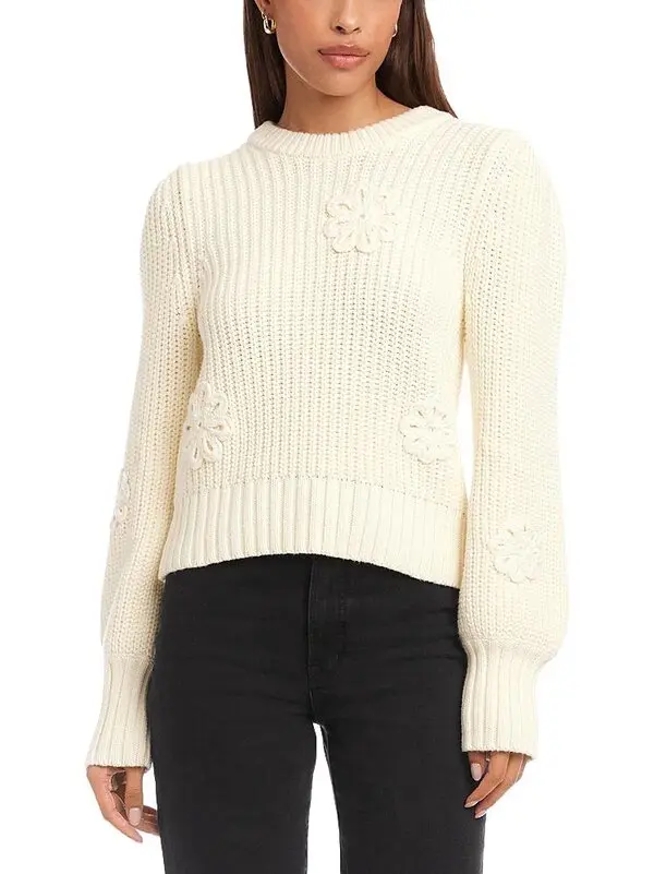 Fifteen Twenty Brylee Floral Sweater - Cream