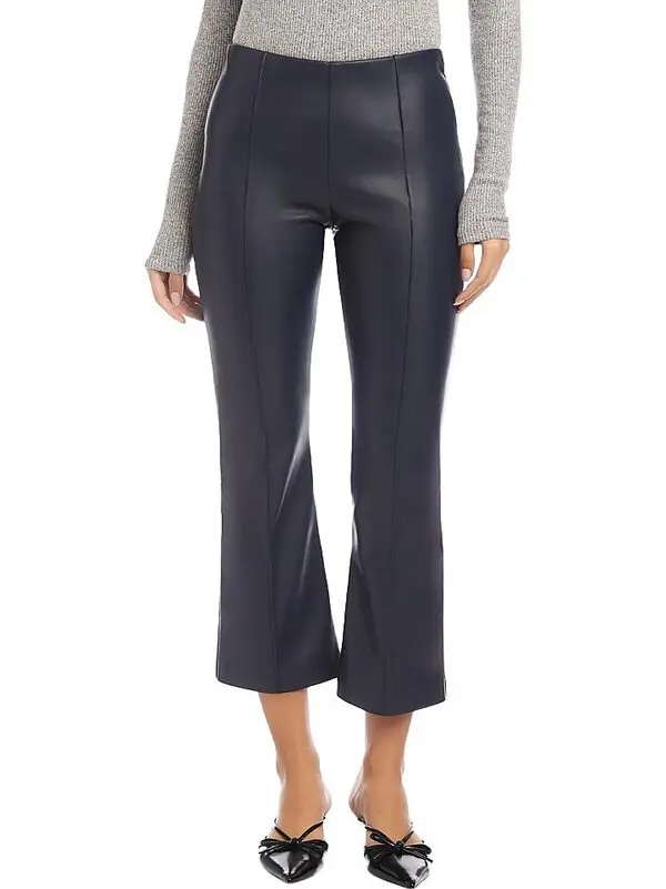 Fifteen Twenty Sigourney Pintuck Faux Leather Pants - Navy