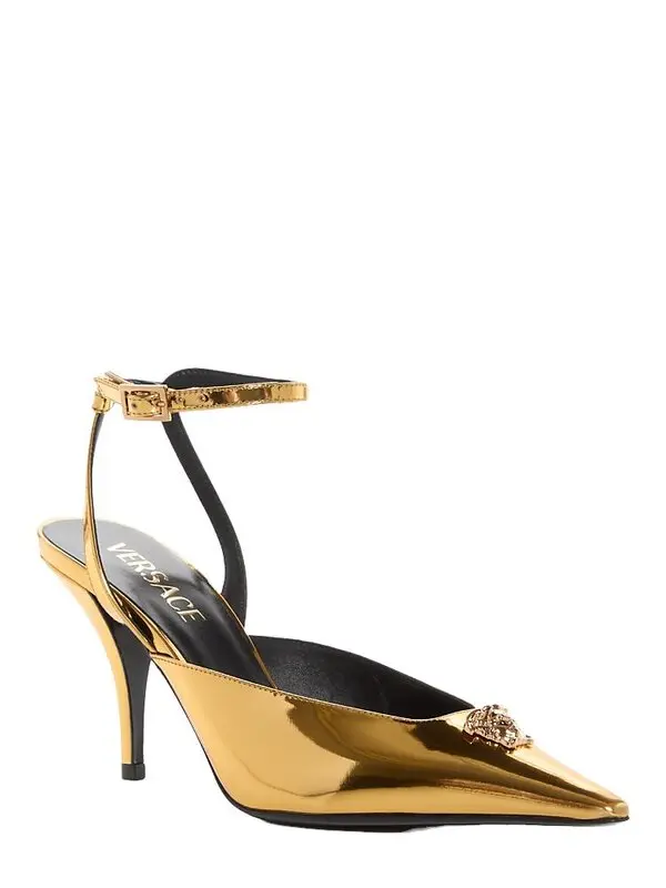Versace Medusa Pointed Pumps - Gold/versace Gold