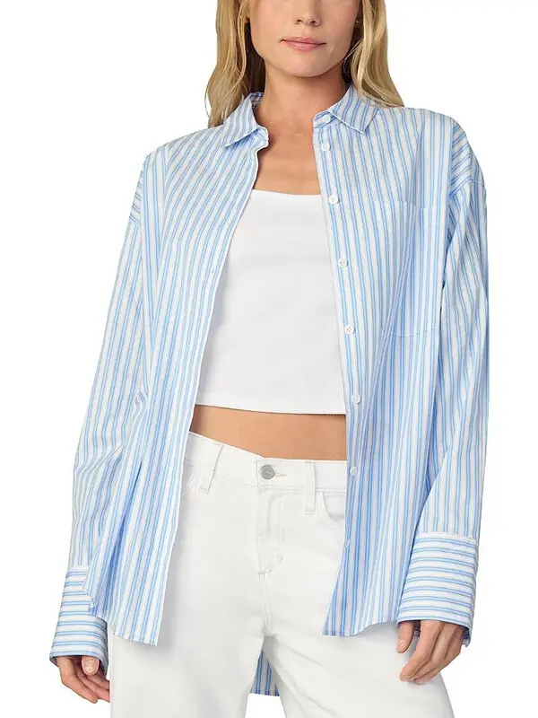 Joe's Jeans Boyfriend Button-down Shirt - Blue/white Stripe