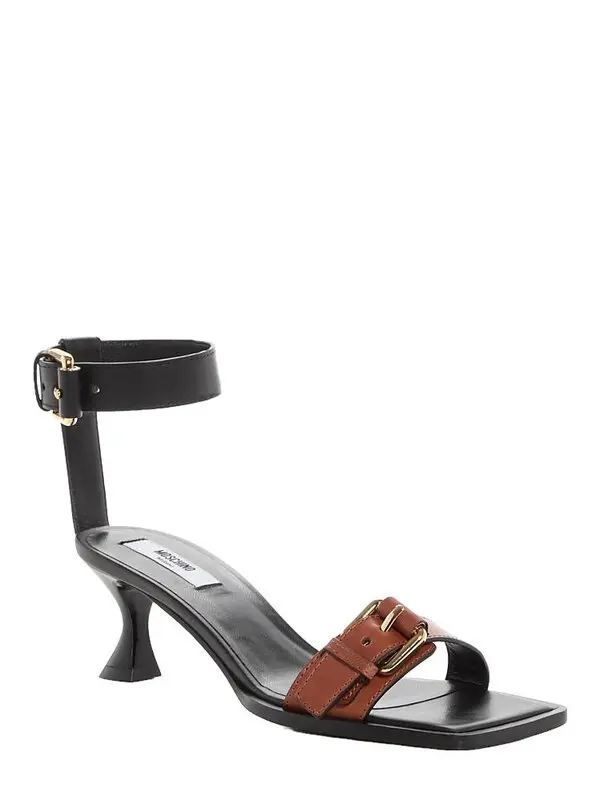 Moschino Buckle Sandals - Rust