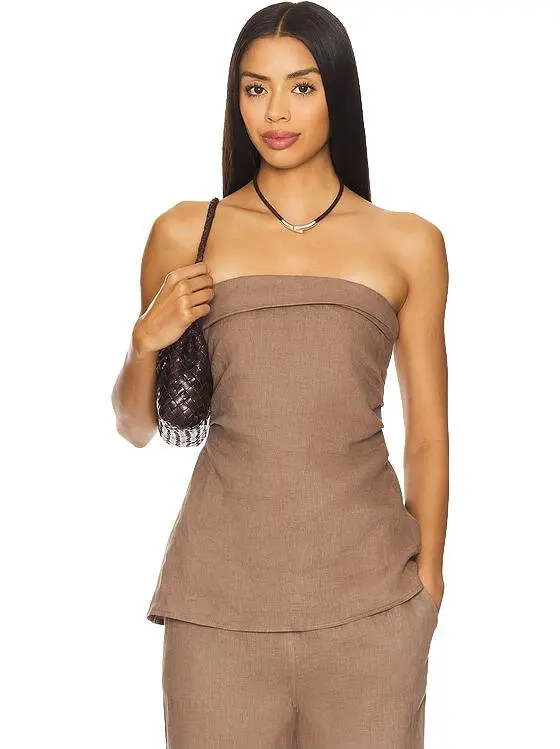 Heartloom Corinne Strapless Top - Brown