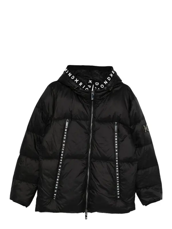 John Richmond Down Jacket With Graphic Details - Black