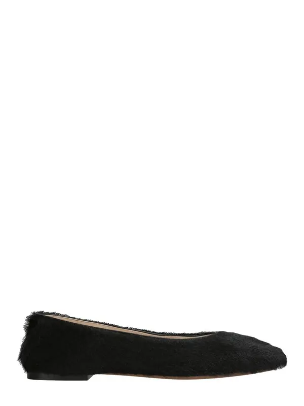 THE ROW Pony Hair Ballet Flats - Black