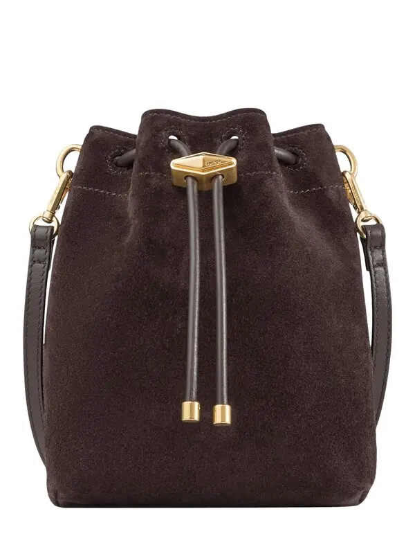 JIMMY CHOO Suede Cinch Mini Bag - Brown