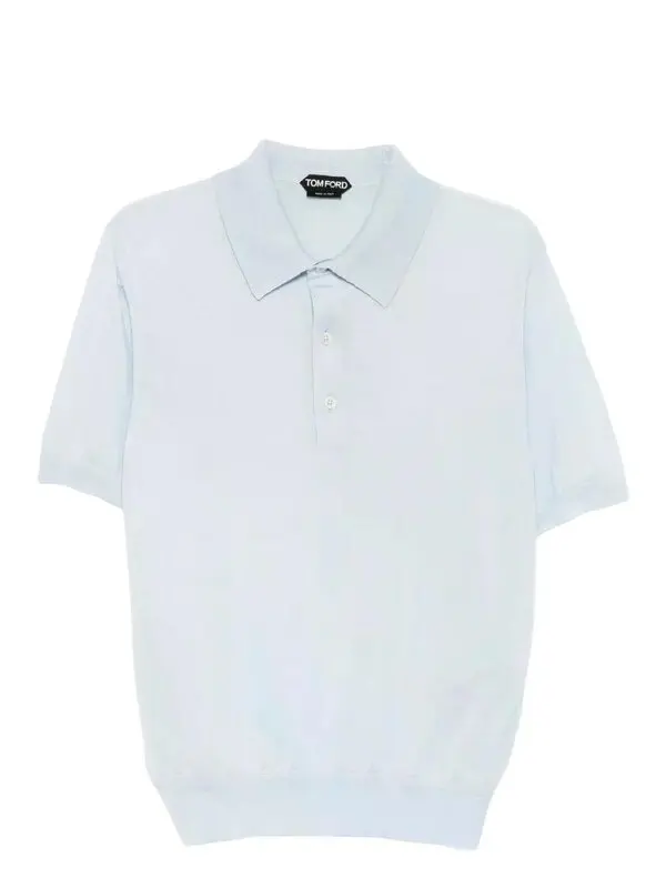 TOM FORD Knitted Polo Shirt - Blue