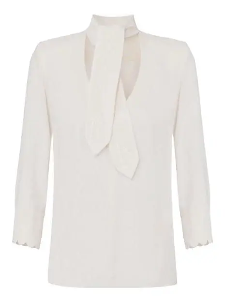 Elisabetta Franchi Shirt With Sash - Latte