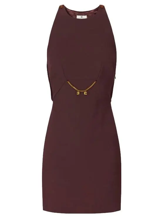 Elisabetta Franchi Double Crepe And Georgette Dress - Vinaccia