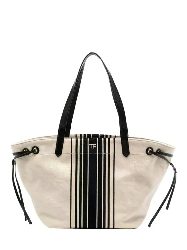 TOM FORD Striped Jacquard Tote - Neutrals