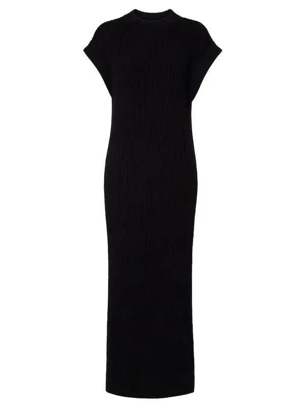 Varley Cheston Pointelle Cotton Midi Dress - Black
