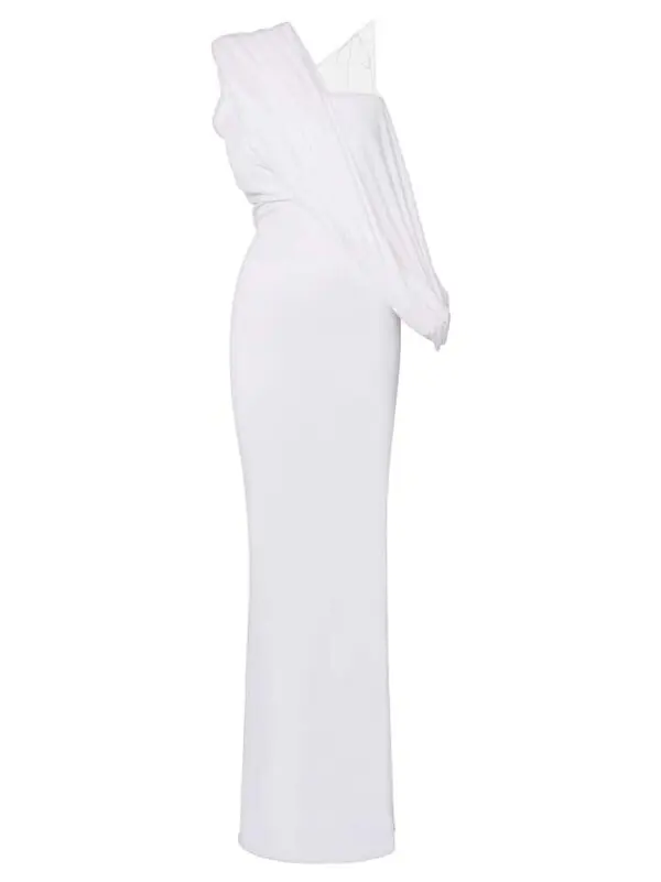 Christopher Esber Aiba Draped Jersey Maxi Dress - White