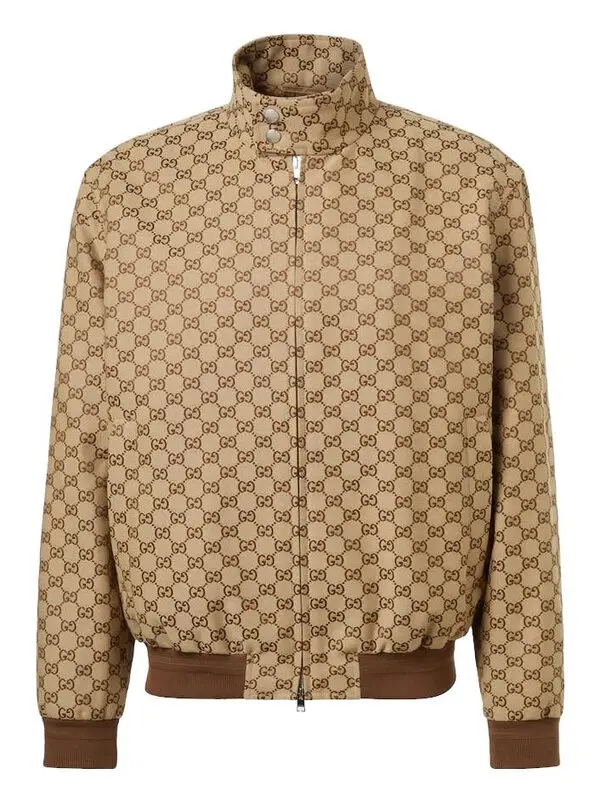 Gucci Gg Canvas Bomber Jacket - Beige